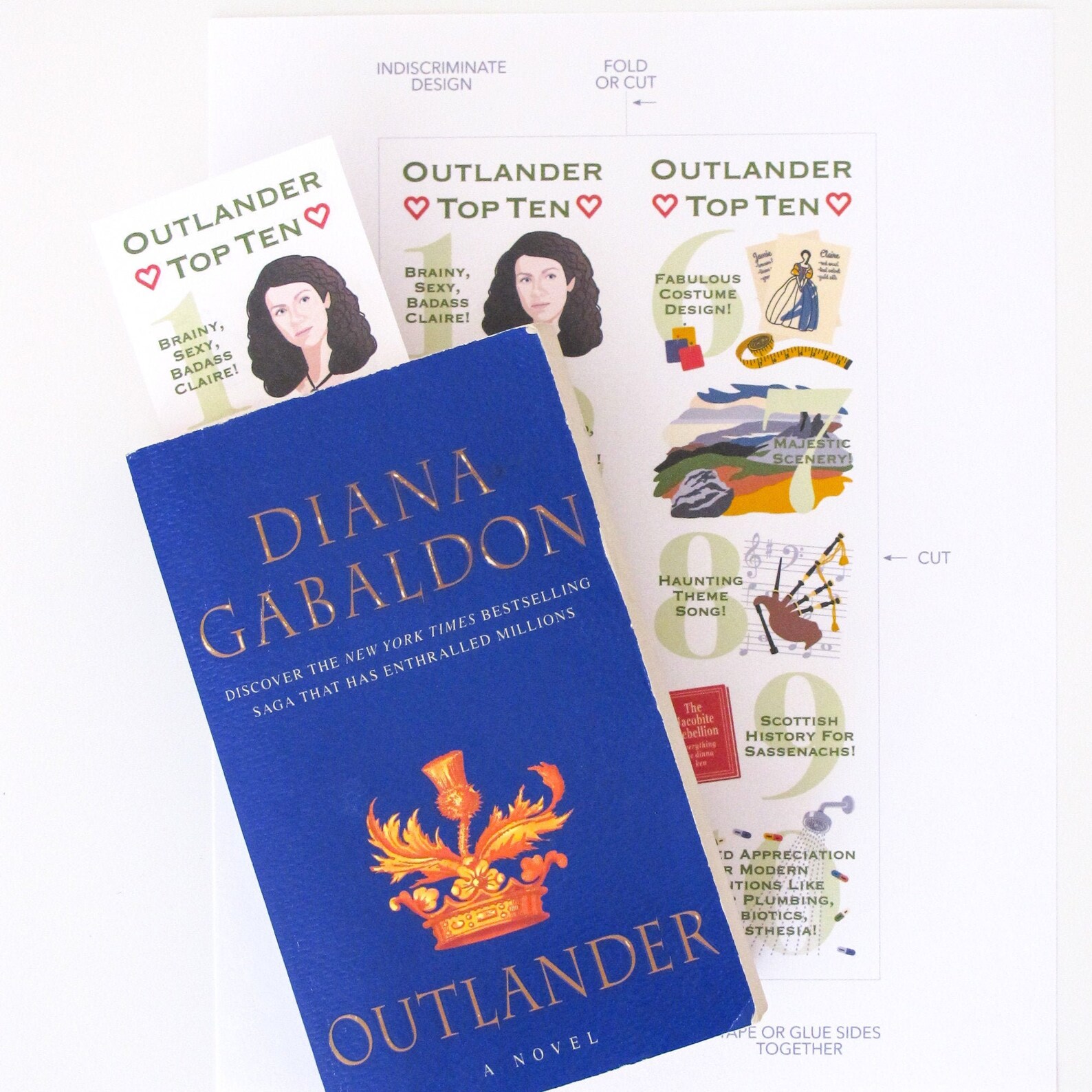 Printable Outlander Bookmark Funny Top Ten List Humor Gift - Etsy