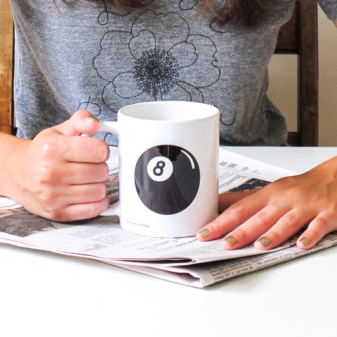 8 Ball Mug, Eight Ball, Gift for Pool Player, Magic, Billiards, Games ...
