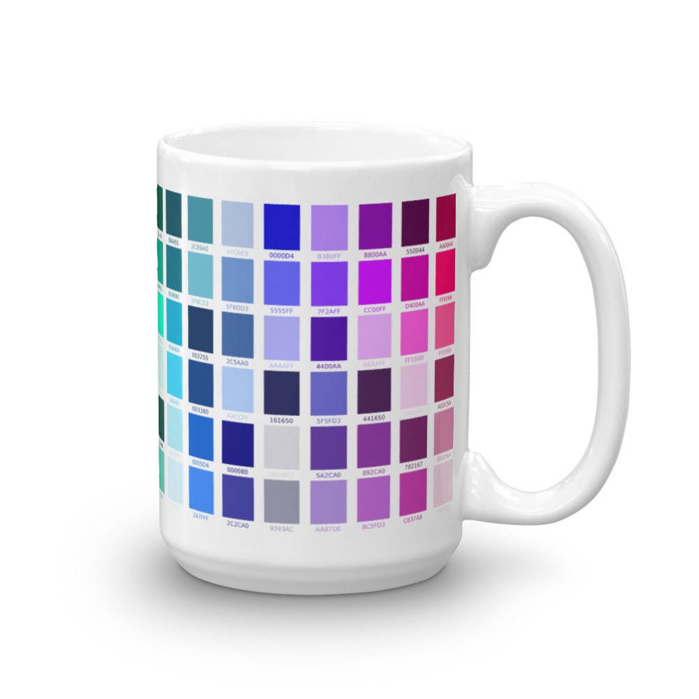 Colorful Mug Hex Codes RGB Graphic Design Gradient Color | Etsy