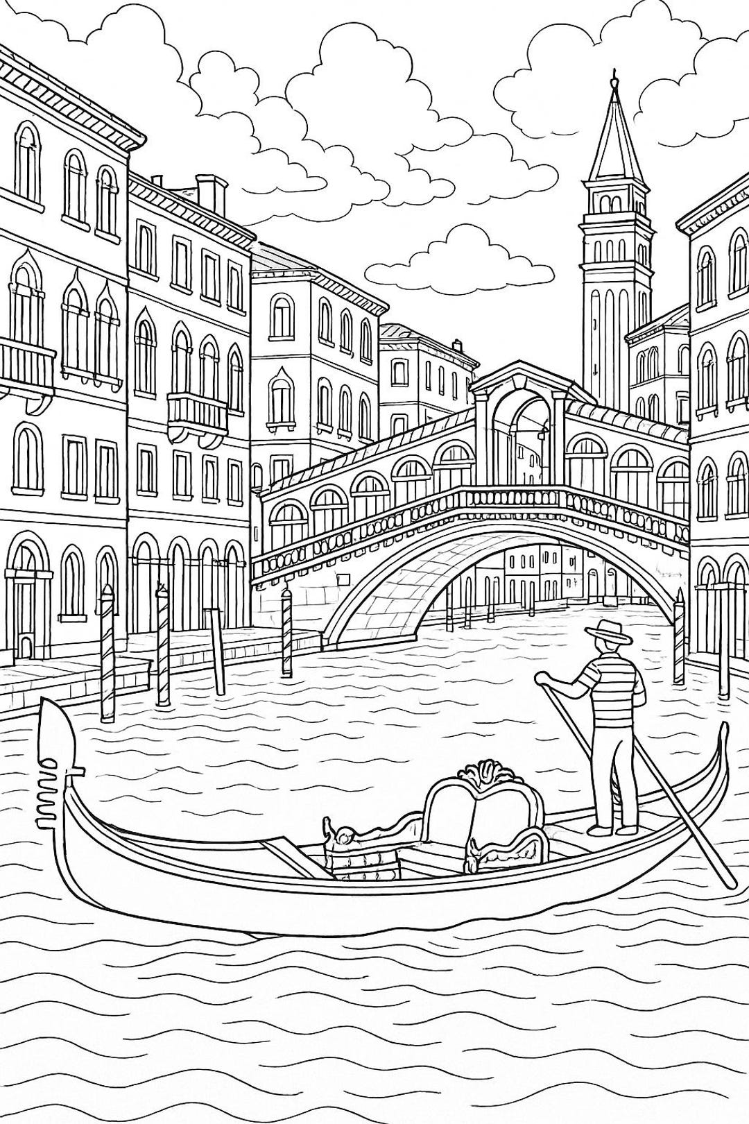 Colouring Page, Venice, Digital Print - Etsy