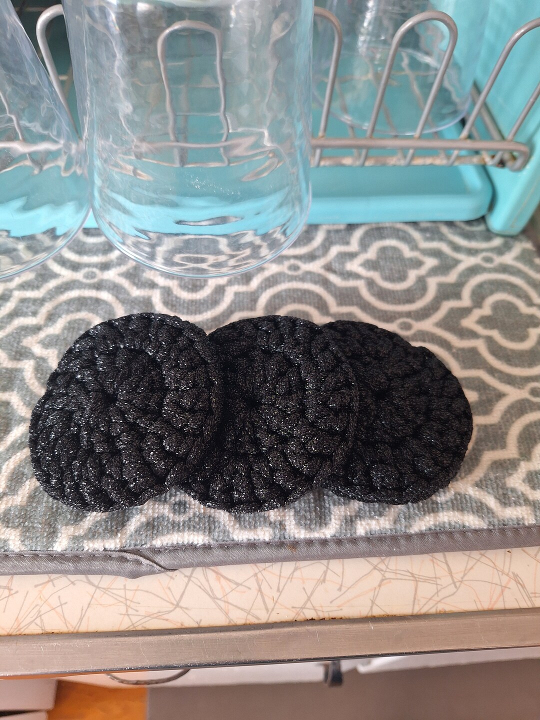 Kitchen Scrubbers ( Set of 3) / Dish Scrubbie ( Black) - Etsy