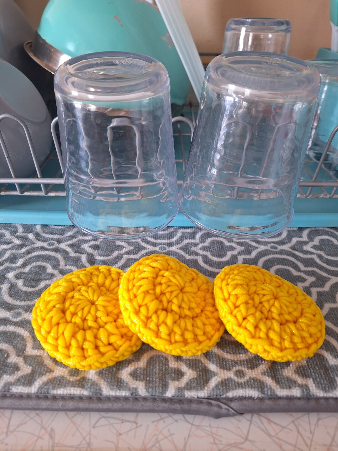 Kitchen Scrubbers ( Set of 3) / Dish Scrubbie ( Lemon) - Etsy