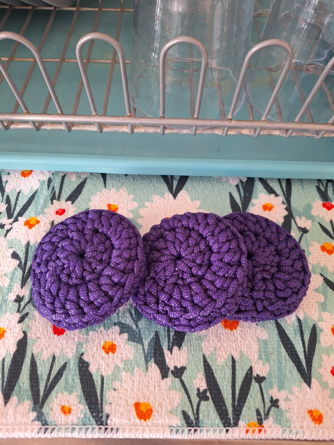 Kitchen Scrubbers ( Set of 3) / Dish Scrubbie (purple ) - Etsy