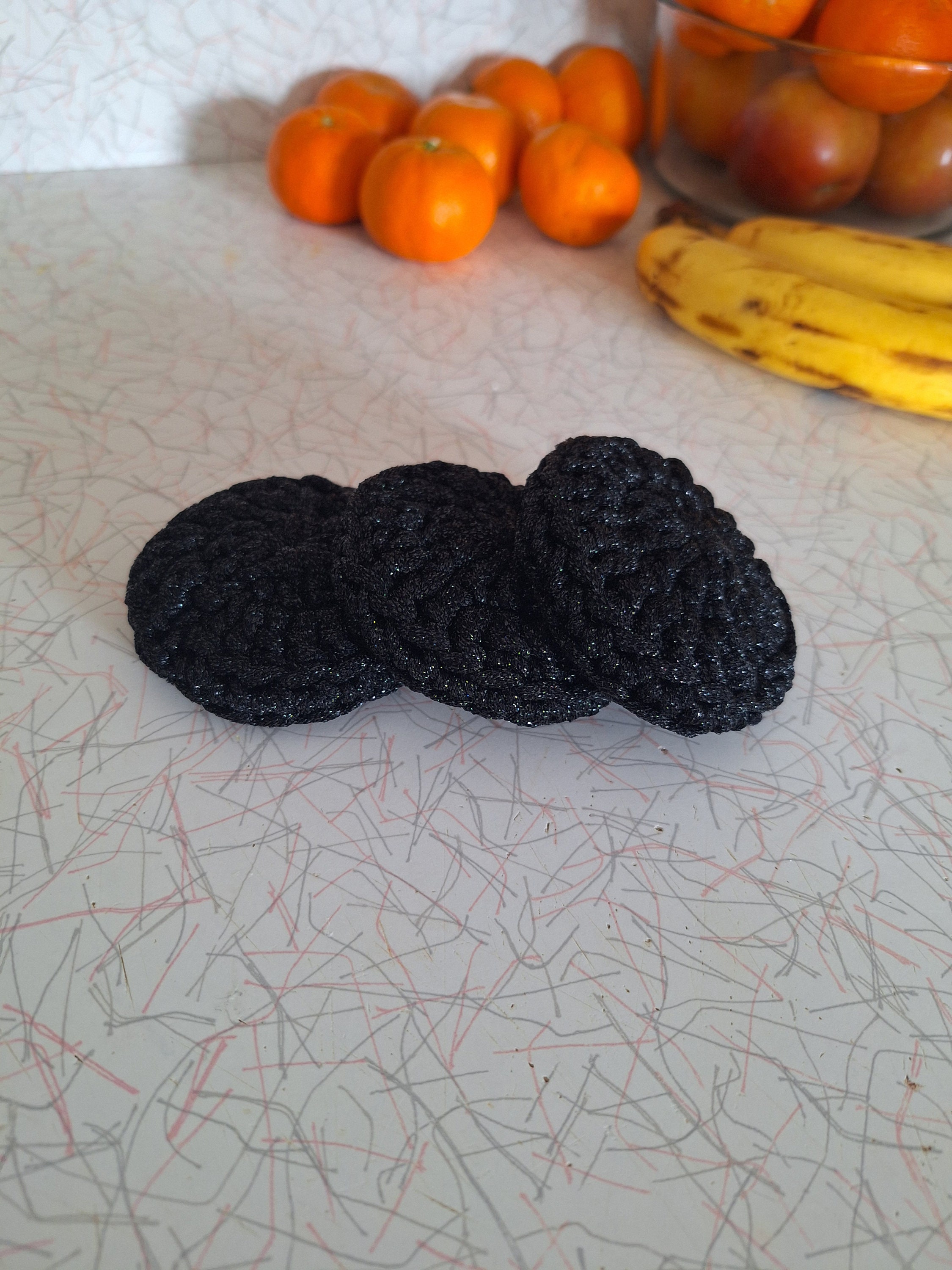 Kitchen Scrubbers ( Set of 3) / Dish Scrubbie ( Black) - Etsy