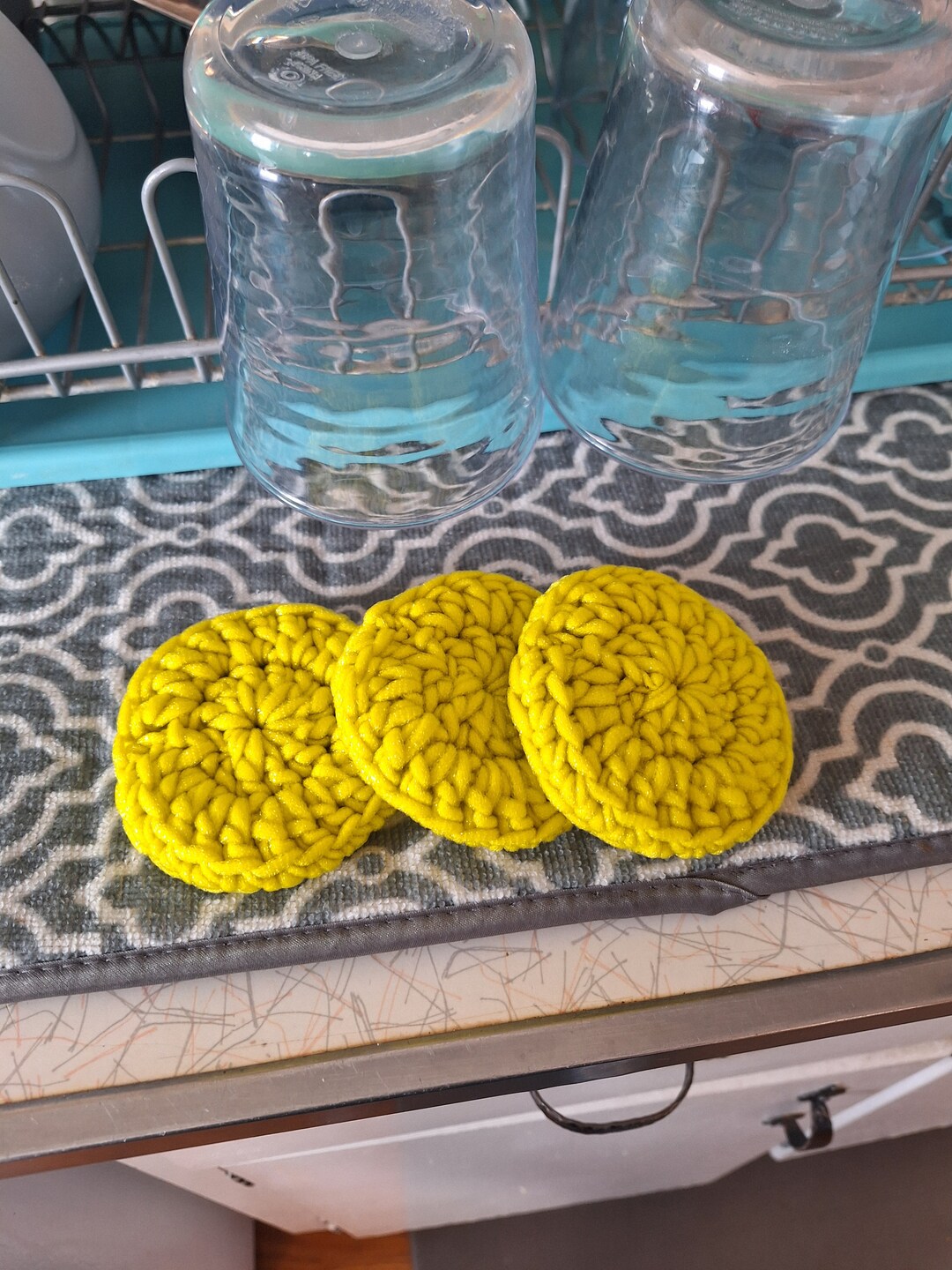 Kitchen Scrubbers ( Set of 3) / Dish Scrubbie ( Lime ) - Etsy