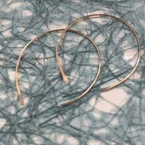Large Minimal Thin Wire Hoops in Gold Filled or Sterling Silver, Dainty ...