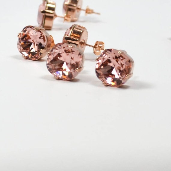 Large rose gold stud earrings store