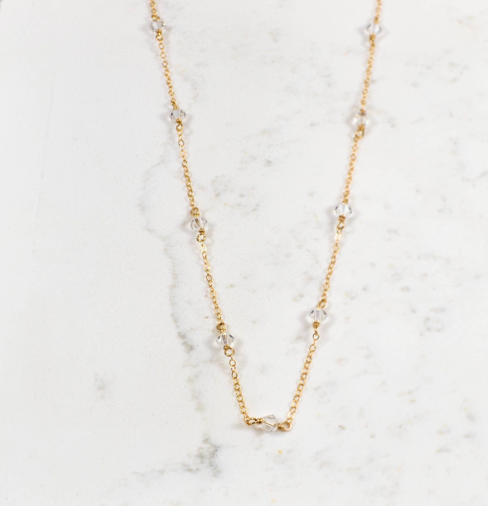 Crystal Station Necklace Tin Cup Necklace Gold Chain | Etsy