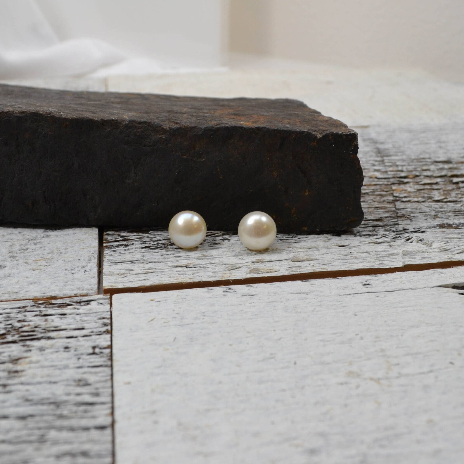 Large Real Pearl Stud Earring Gold Filled or Sterling Silver ...