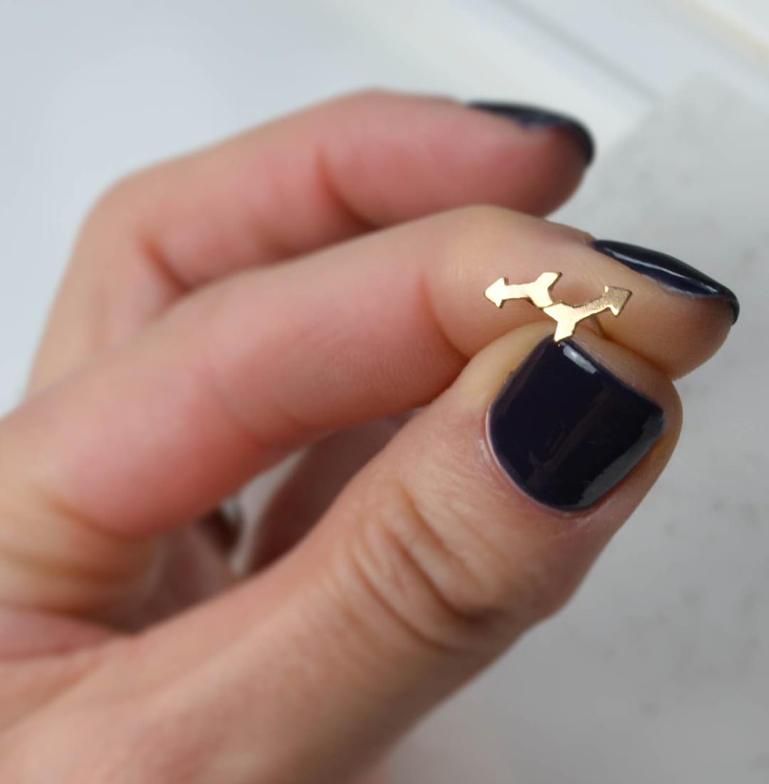 Tiny Gold Filled Arrow Stud Earrings, Gold Arrow Post Earrings, Small ...
