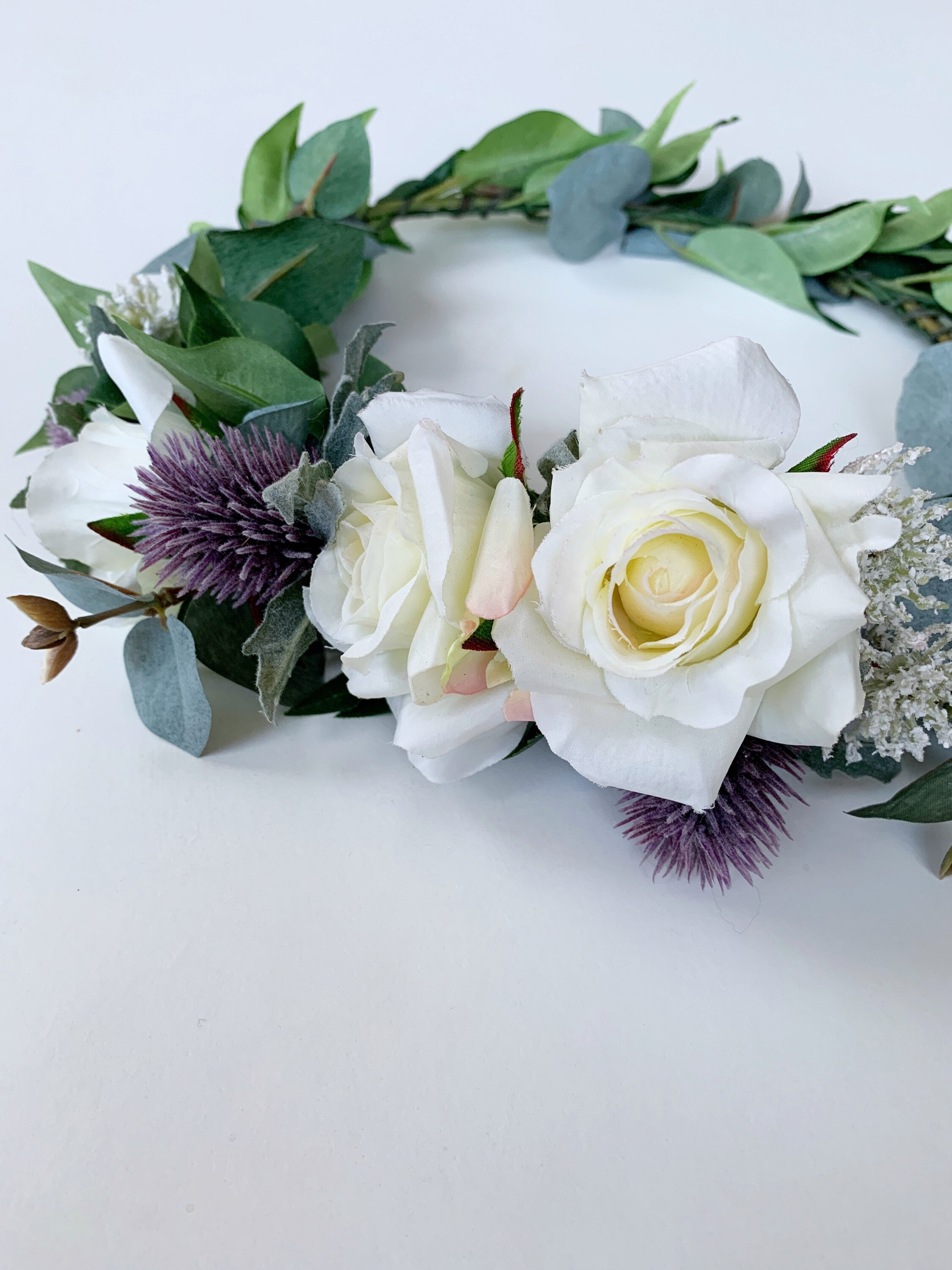 Rustic Rose and Thistle Wedding Crown - Etsy