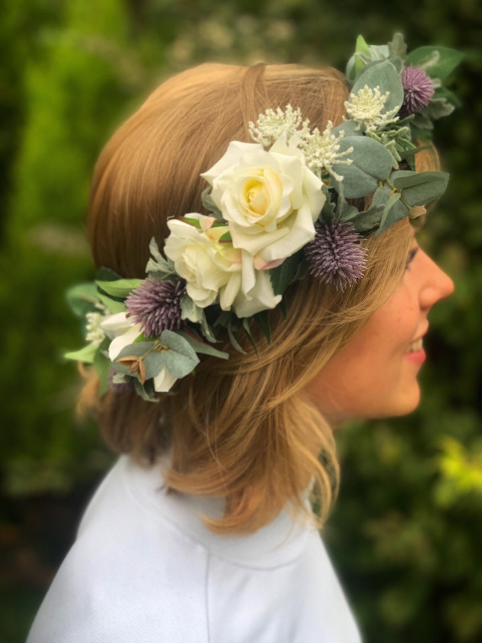 Rustic Rose and Thistle Wedding Crown - Etsy