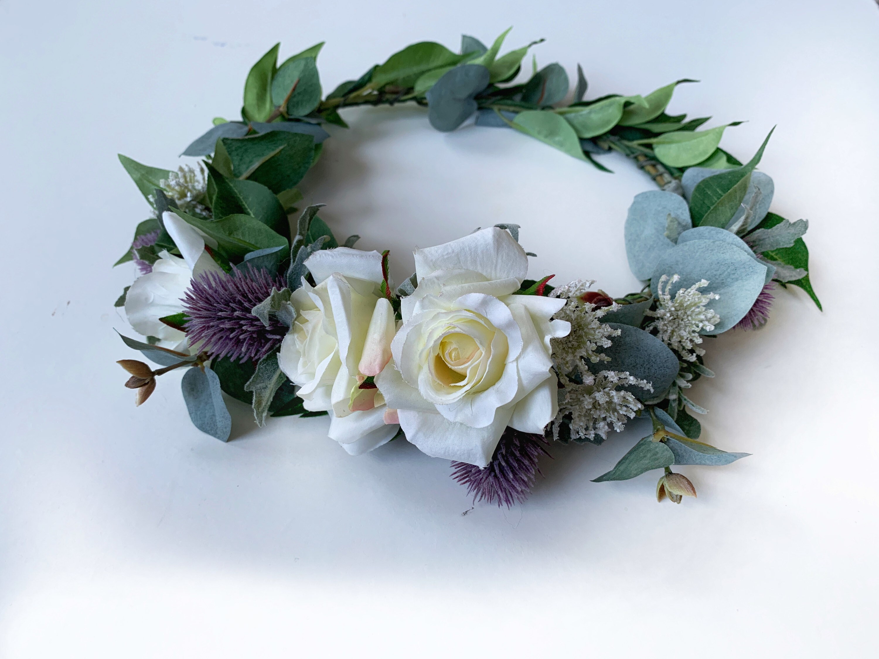 Rustic Rose and Thistle Wedding Crown - Etsy