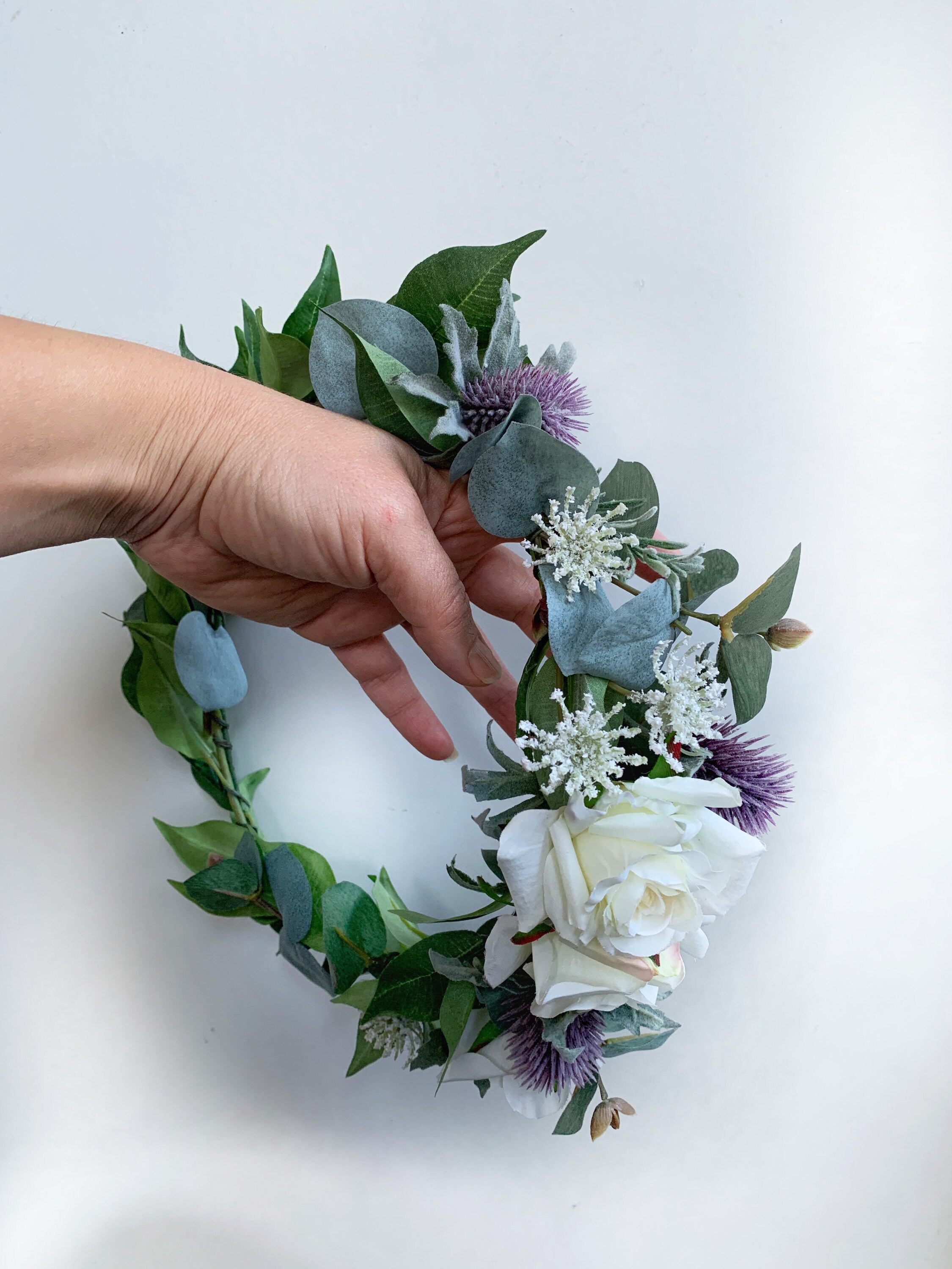Rustic Rose and Thistle Wedding Crown - Etsy
