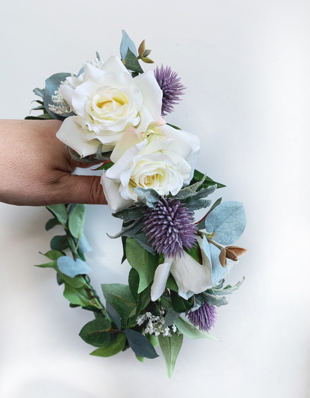 Rustic Rose and Thistle Wedding Crown - Etsy