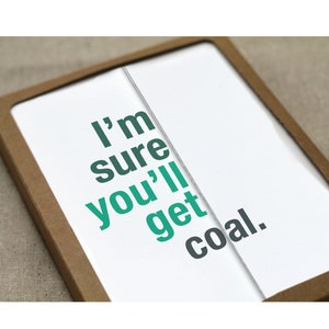 Boxed Set - You'll Get Coal - 5 Cards - Funny Christmas / Holiday Card ...