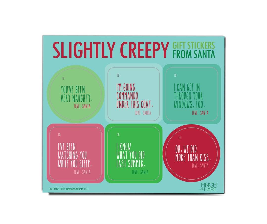 Creepy Notes From Santa - Funny Gift Stickers - Gift Wrap - Etsy