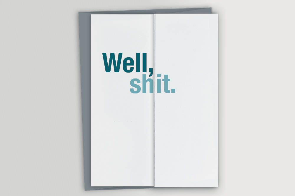 Well Shit Funny Sympathy Card Funny Sorry Card | Etsy