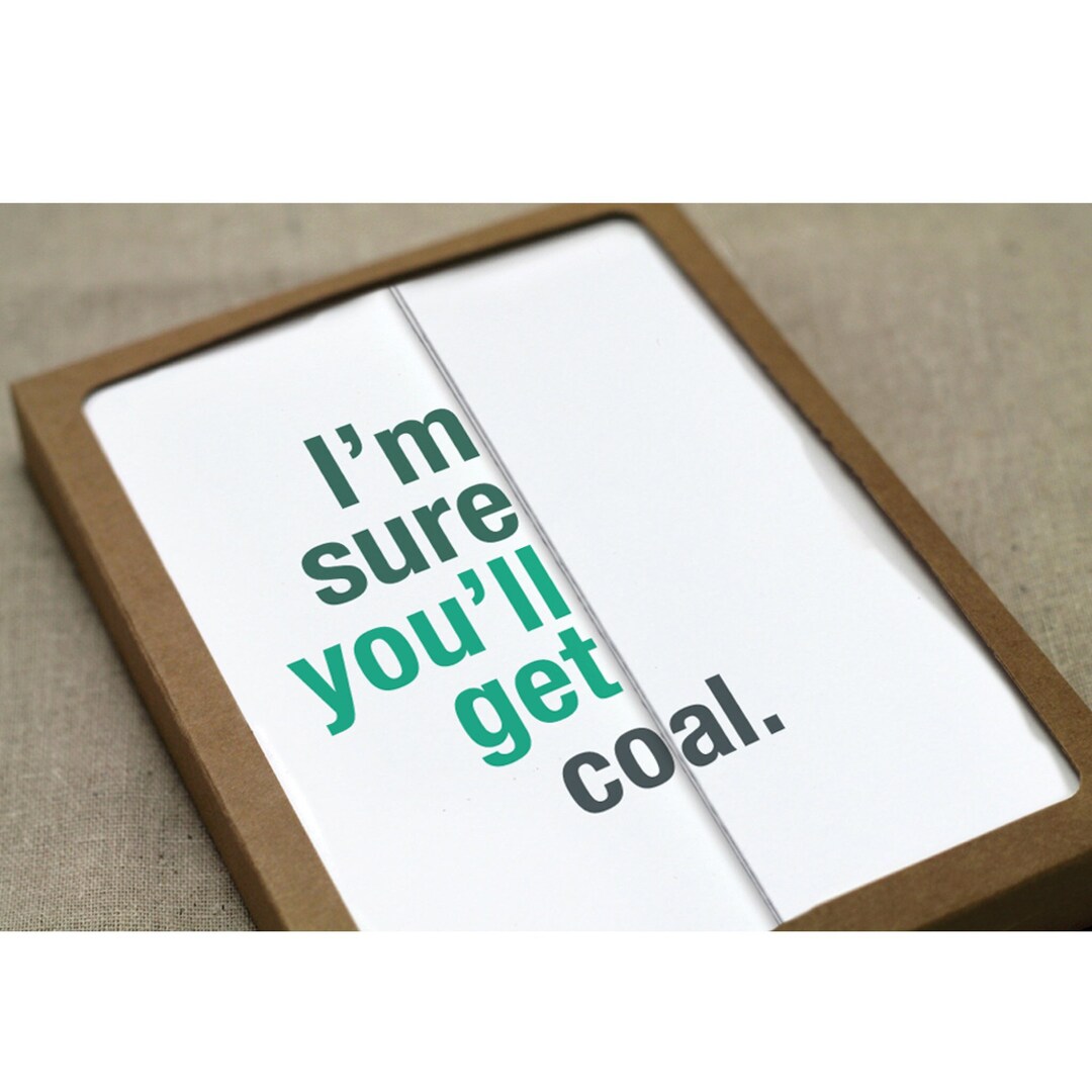 Boxed Set - You'll Get Coal - 5 Cards - Funny Christmas / Holiday Card ...