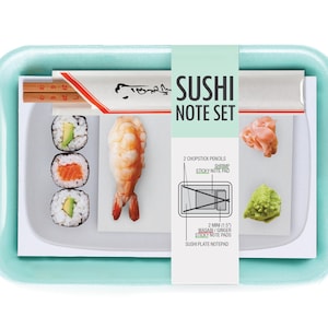 Sushi Notepad and Sticky Notes Set - Funny Stationery Gift Set - Unique ...