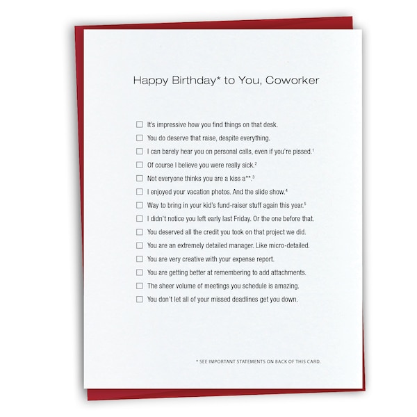 Funny Coworker Birthday Card - Etsy