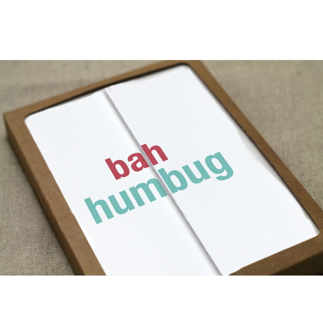 Boxed Set - Bah Humbug - 5 Cards - Funny Christmas / Holiday Card - Etsy