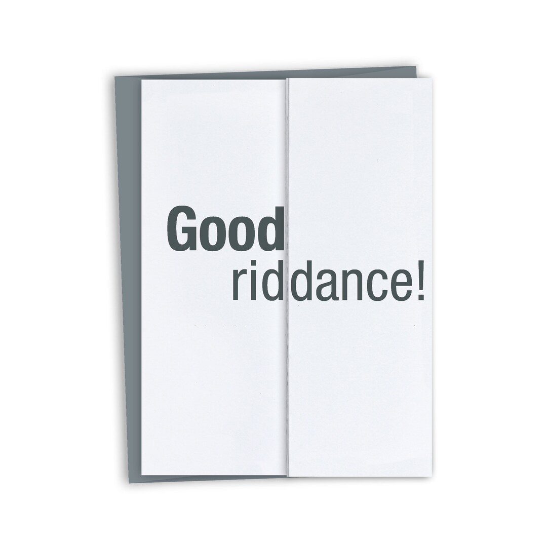 Funny Retirement Card / Good Riddance / Funny Farewell Card / Unique ...