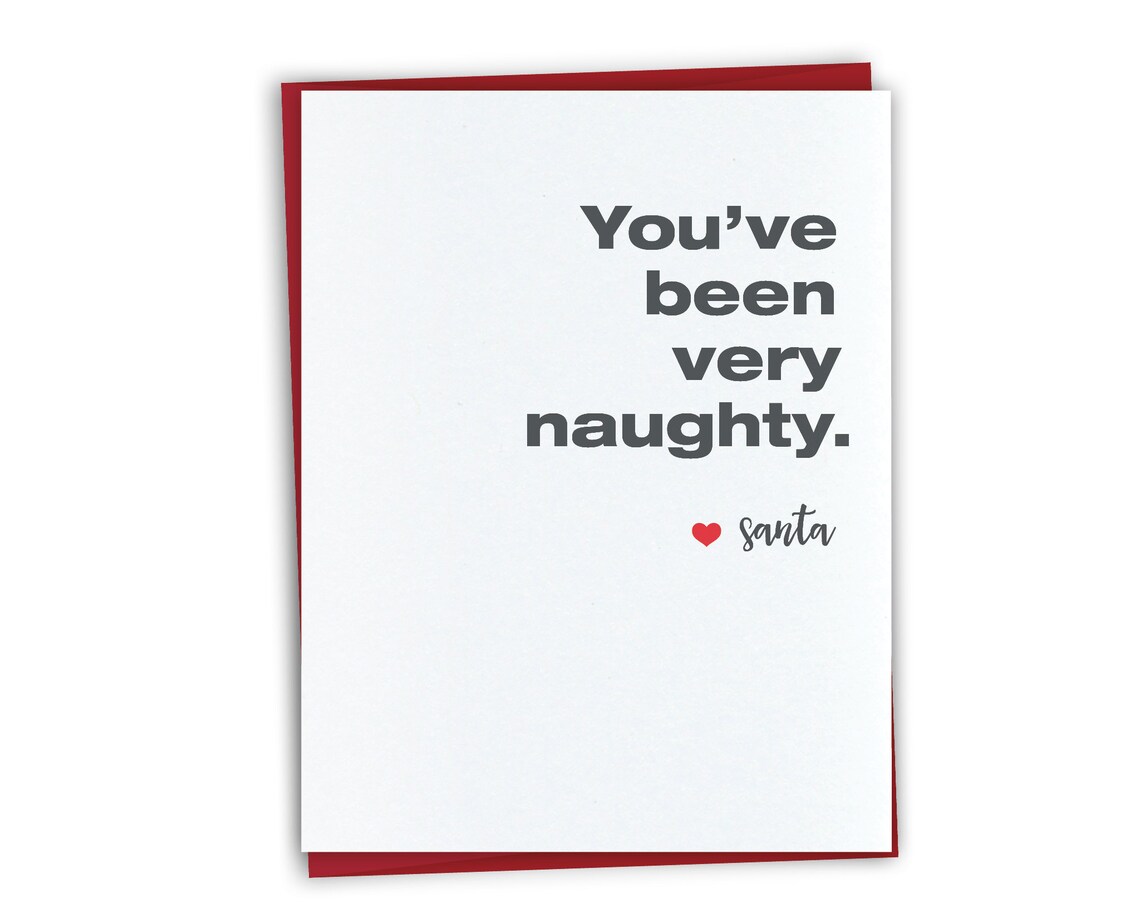 Youve Been Very Naughty Funny Christmas Card Funny Etsy