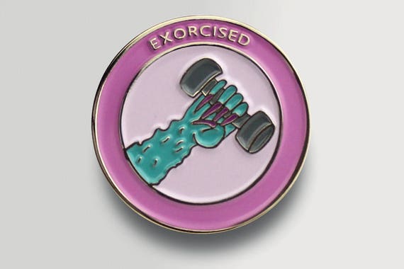 Exorcised Enamel Pin Exercise Weightlifter Gift - Etsy