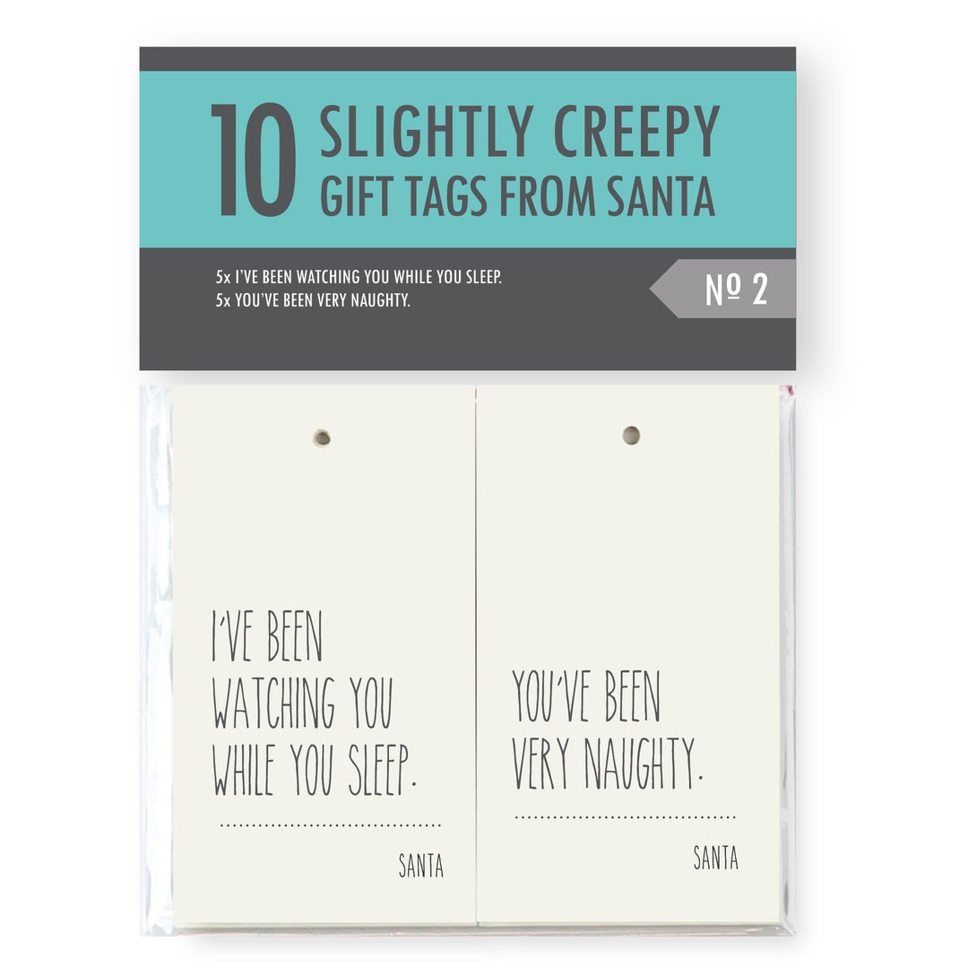 10 Slightly Creepy Notes Gift Tags From Santa Set No.2 - Funny ...