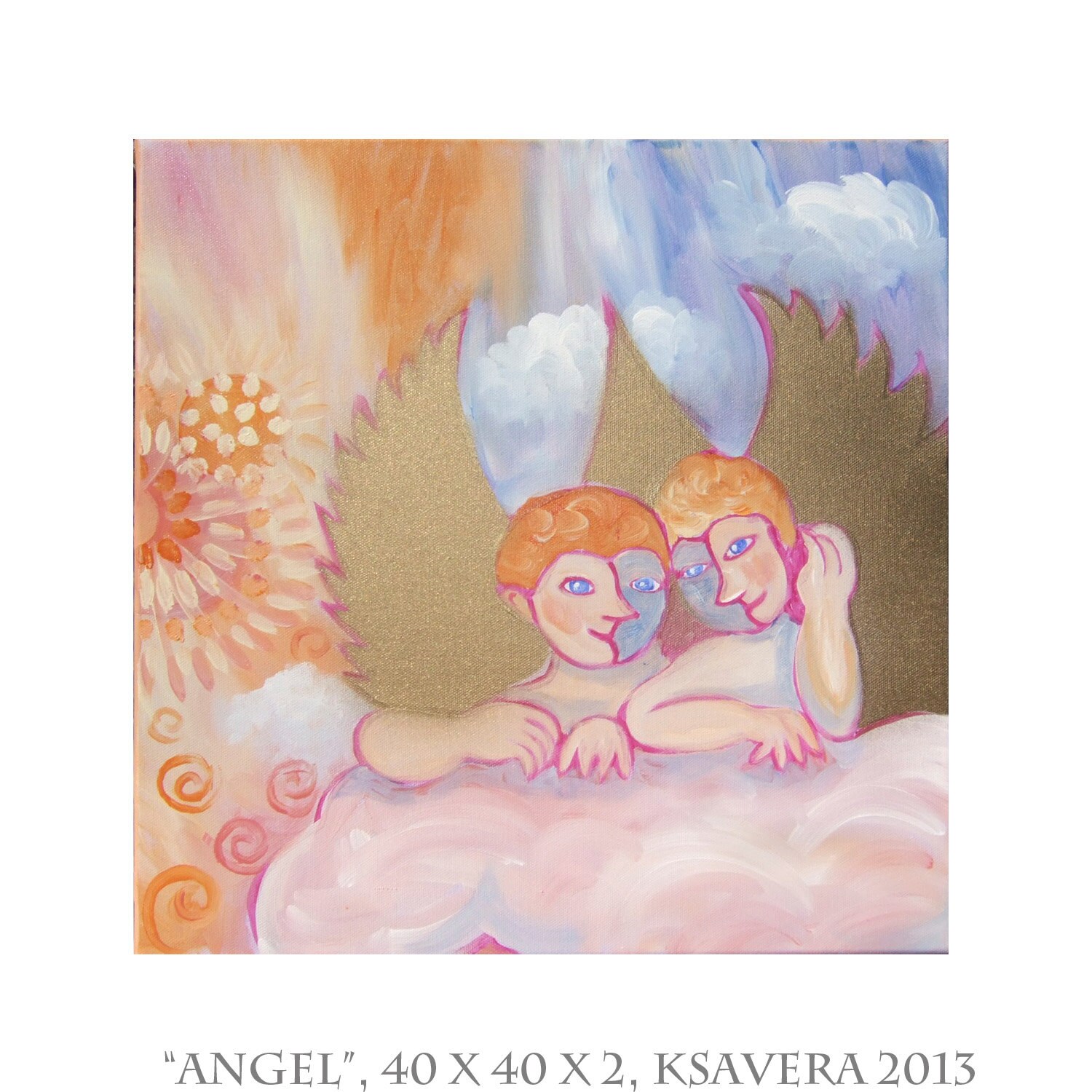 Cupid Portrait Painting for Kids Baby Room Surreal Guardian - Etsy