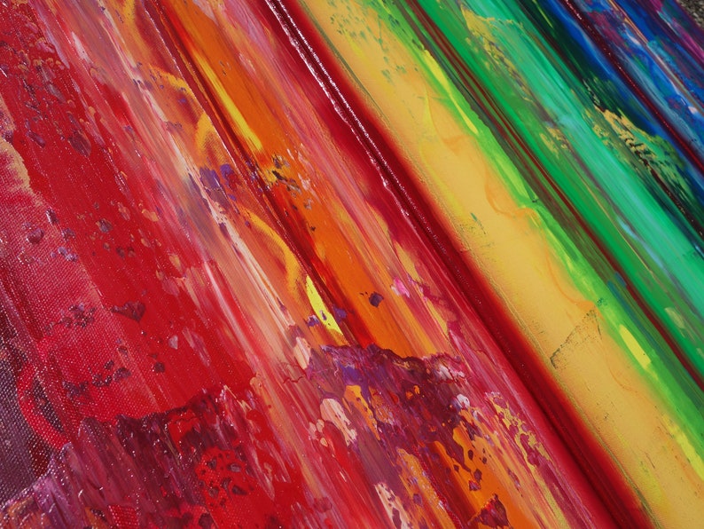 Fabenfrohe bilder Abstrakte Gemälde A316 Regenbogen Modern Bilder Original von Ksavera - Etsy.de