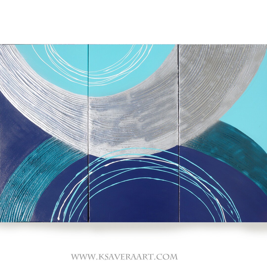 Large Blue Paintings 100x150x2 Cm Original Abstract Art A053 Acrylic on ...