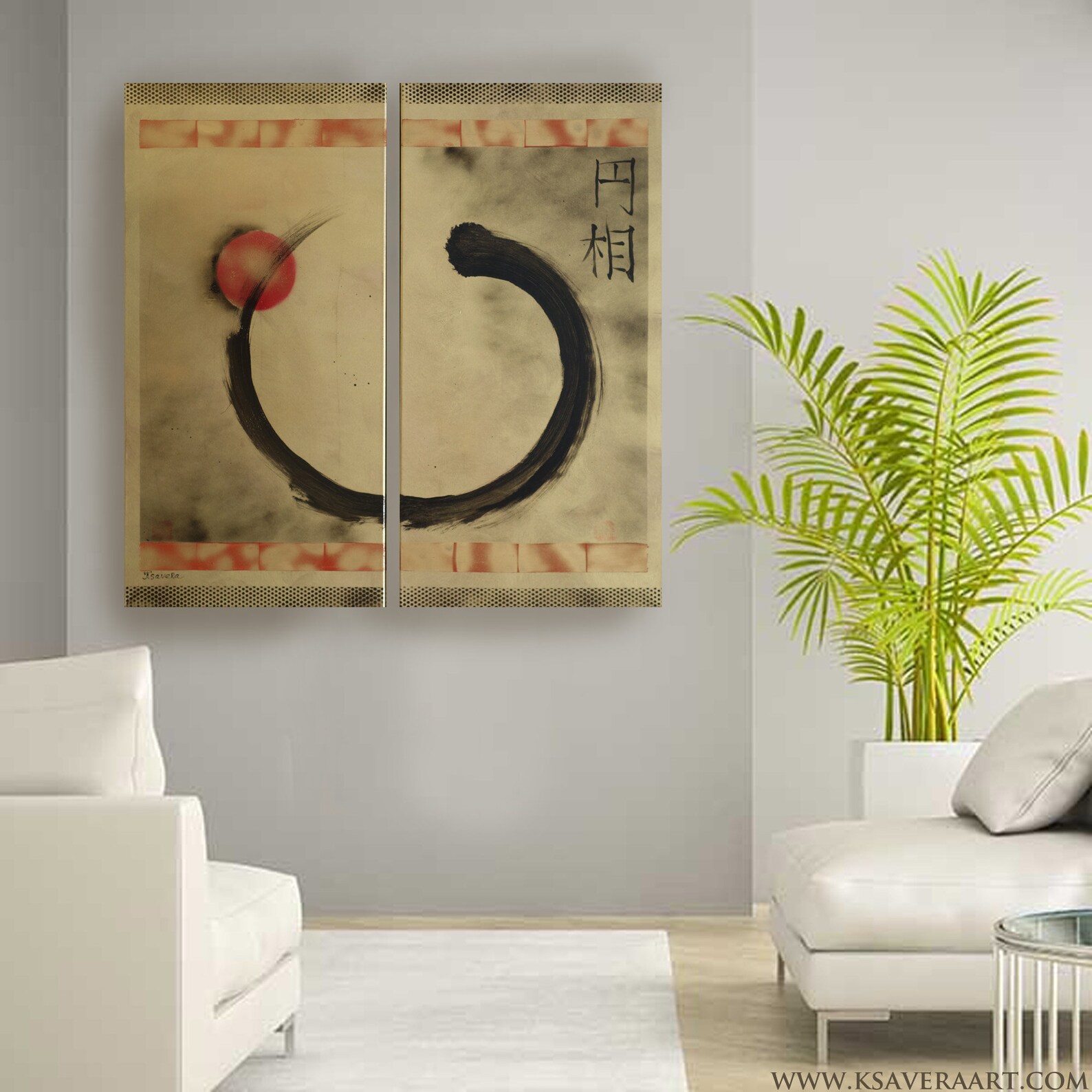 Zen Enso Sonne Japan Goldene Originale Malerei japanische - Etsy.de