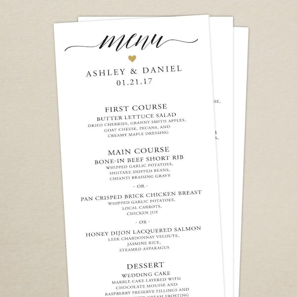 Custom Wedding Menus - Etsy