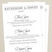 Wedding Reception Dinner Menu Card Handwritten Script Personalized ...