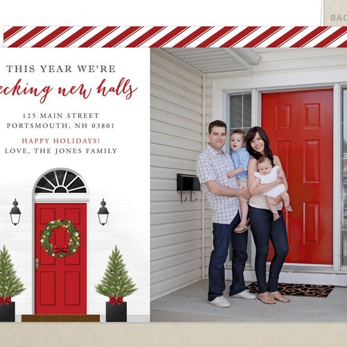 Photo Christmas Card New Address Card: PRINTABLE New Home | Etsy