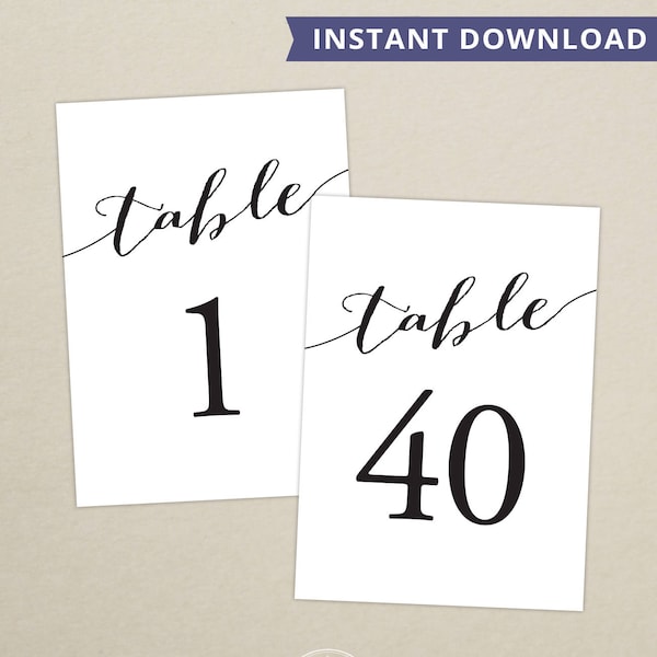 Table Numbers Printable - Etsy