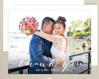 Printed Wedding Reception Thank You Card Personalized Thank | Etsy