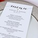 Wedding Reception Dinner Menu Card Handwritten Script Personalized ...