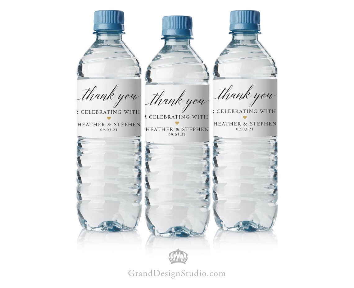 Water Bottle Label Wedding Thank You Custom Water Bottle | Etsy