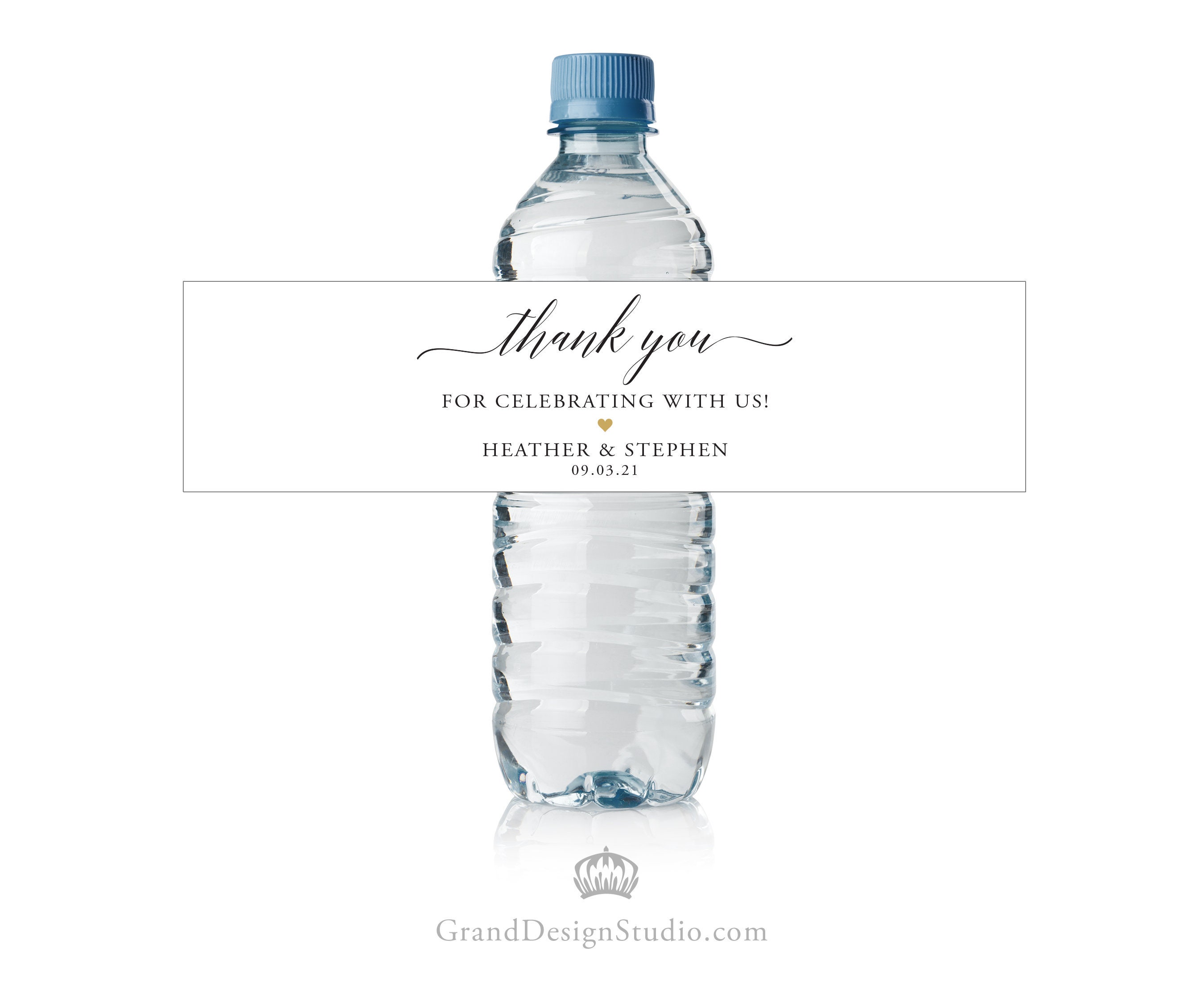 Water Bottle Label Wedding Thank You Custom Water Bottle | Etsy
