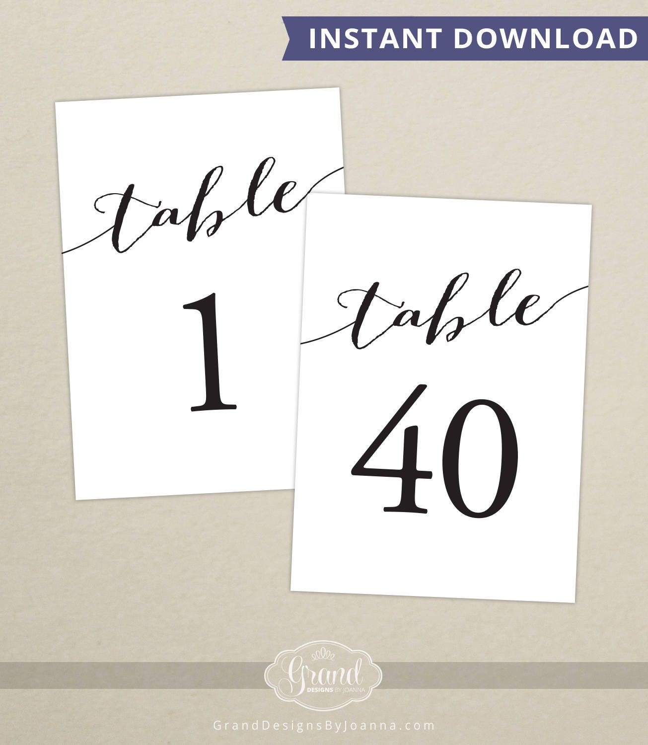 Printable Table Numbers