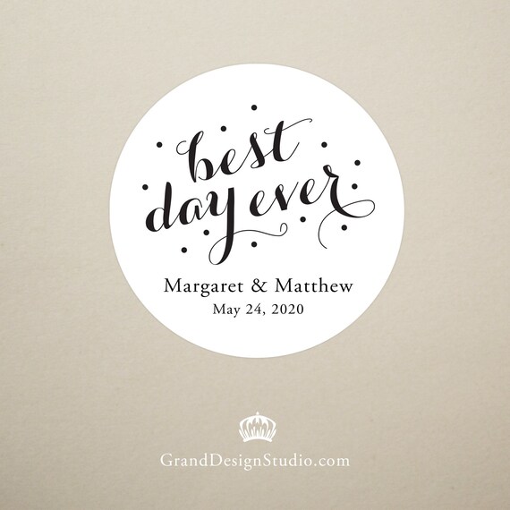 Wedding Sticker Personalized Wedding Sticker Best Day | Etsy