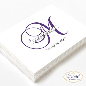 Personalized Note Card Set - Monogram Thank You Cards (set of 10 ...