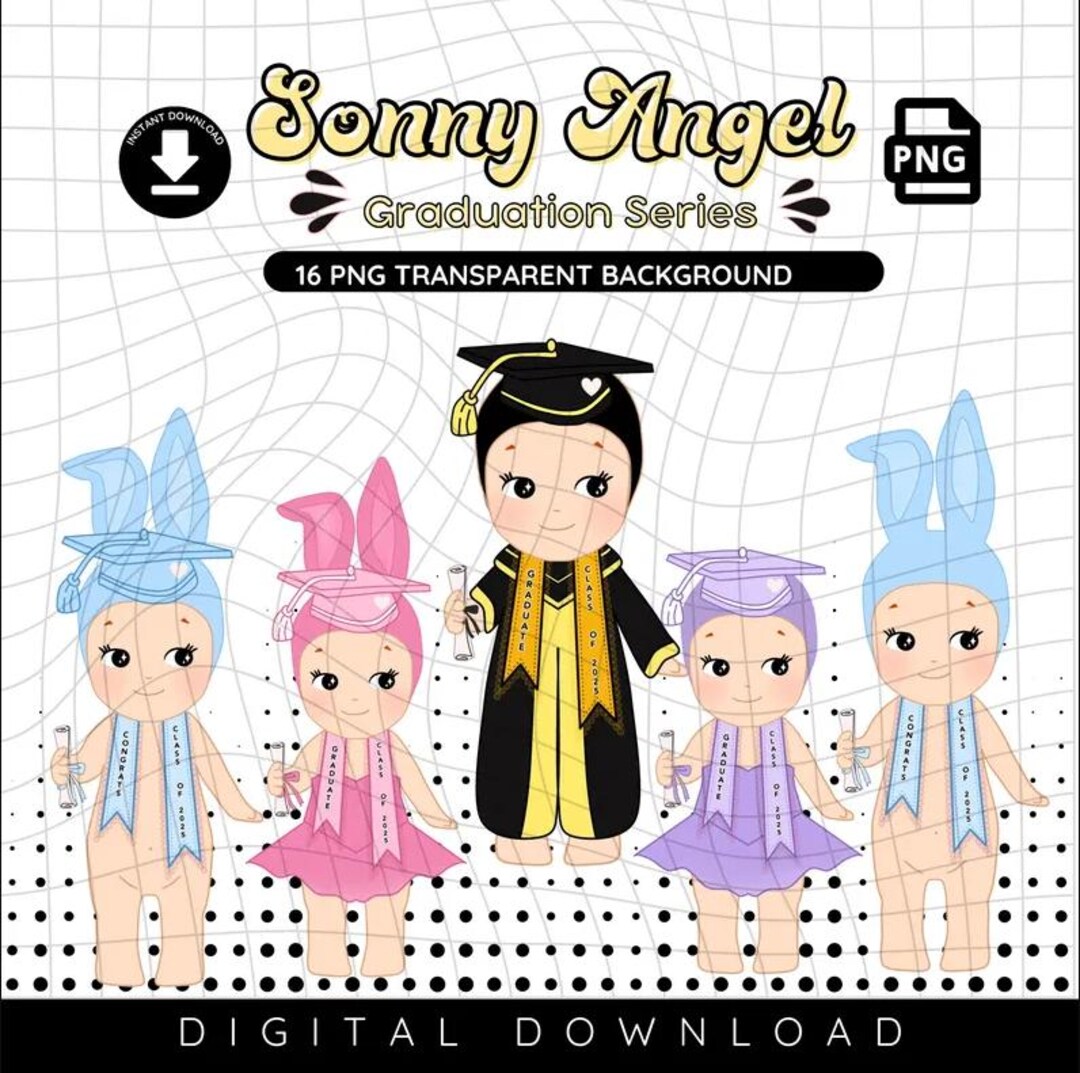 16 Sonny Angels Graduation Clipart PNG, Instant Download, Digital ...