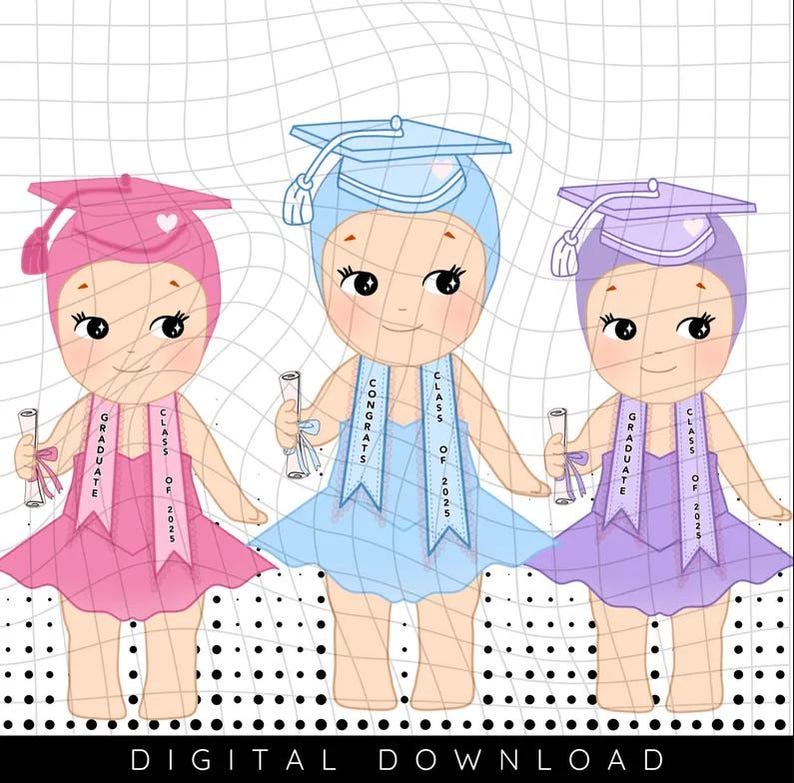 16 Sonny Angels Graduation Clipart PNG, Instant Download, Digital ...