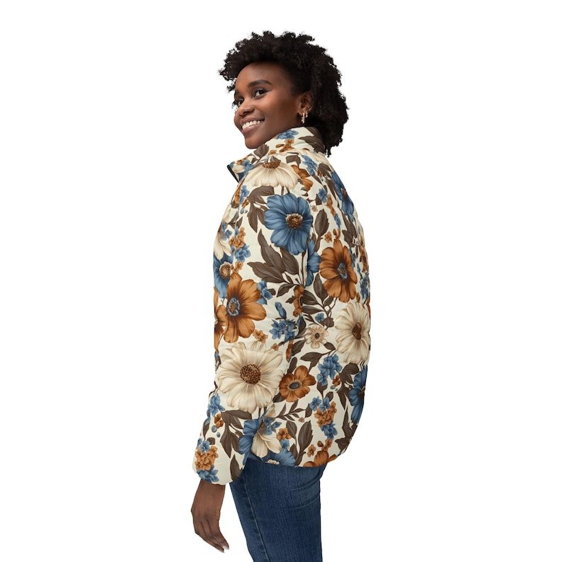 Boho Floral Puffer Jacket, Cottagecore Vintage Inspired Winter Coat ...