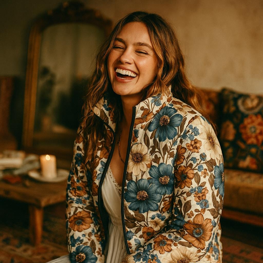 Boho Floral Puffer Jacket, Cottagecore Vintage Inspired Winter Coat ...
