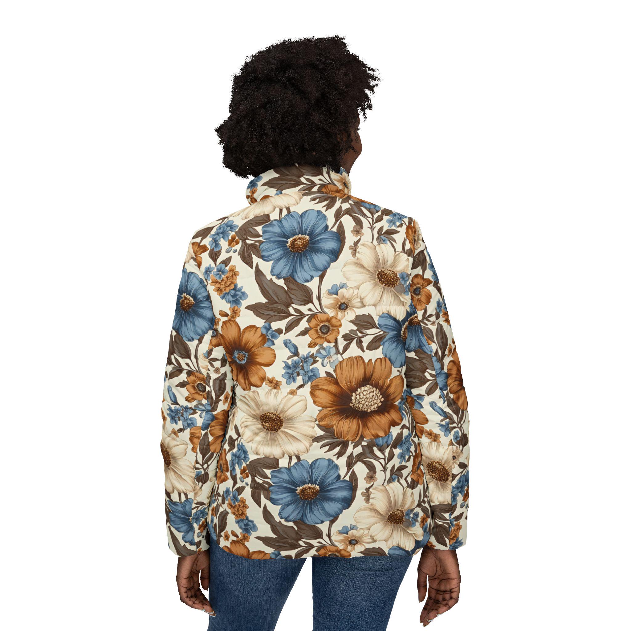 Boho Floral Puffer Jacket, Cottagecore Vintage Inspired Winter Coat ...